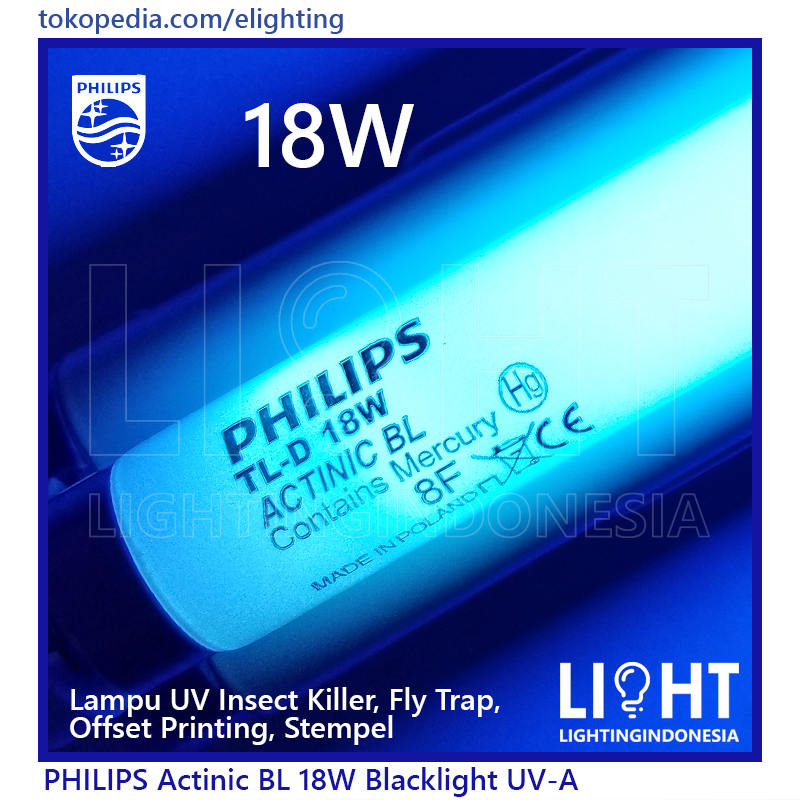 PHILIPS Actinic BL 18W/10 Blacklight UV A Lamp / Lampu UV A BL 18W ...